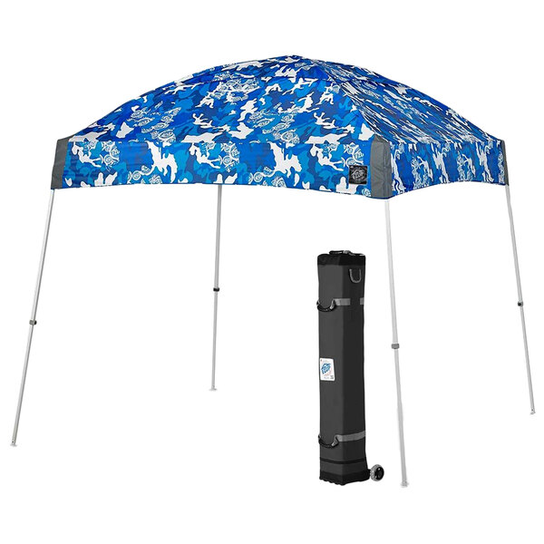 E-Z Up DM3WH10CB Dome 10' x 10' Blue Camo Canopy with White Frame and ...