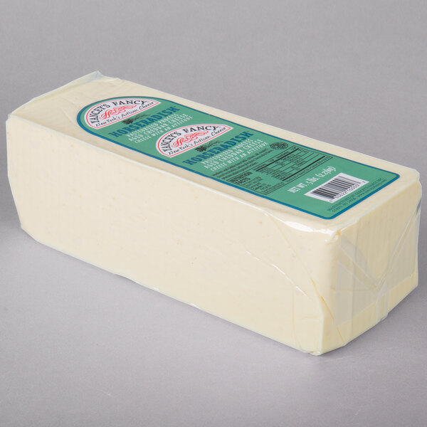 Yancey's Fancy 5 lb. Horseradish Flavored New York Cheddar Cheese - 2/Case