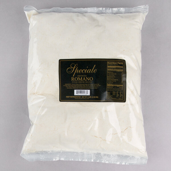 Speciale 5 lb. Bag Imported Grated Romano Cheese - 4/Case