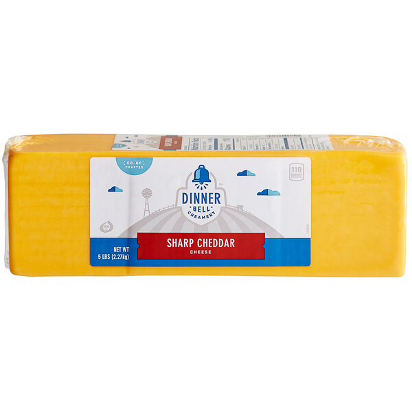 Yellow Sharp Cheddar Cheese 5 lb. - 2/Case