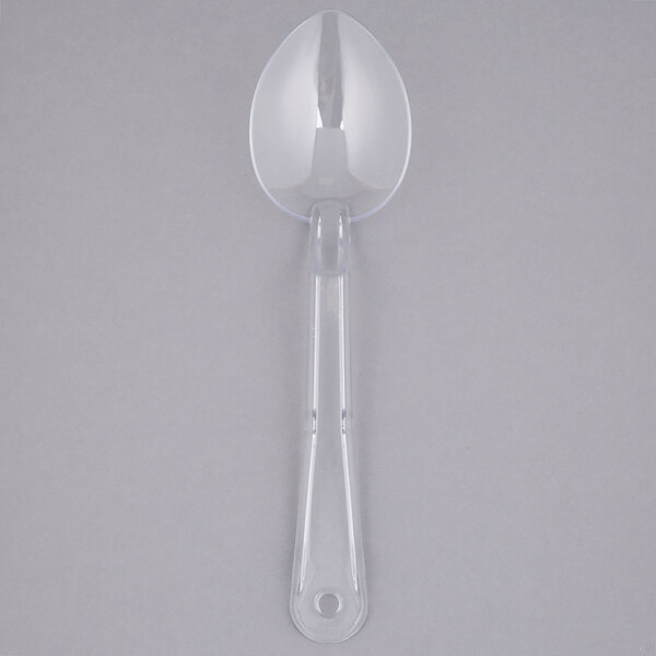 11" Clear Polycarbonate 1.5 oz. Solid Salad Bar / Buffet Spoon