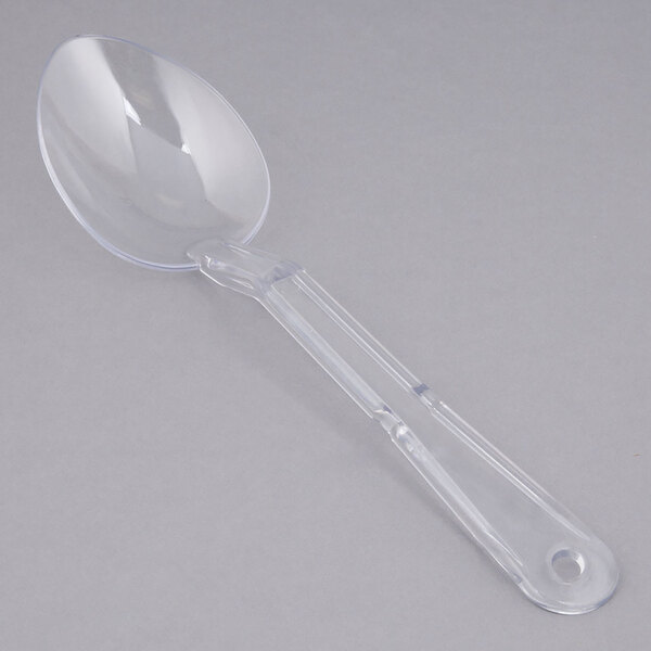 11" Clear Polycarbonate 1.5 oz. Solid Salad Bar / Buffet Spoon