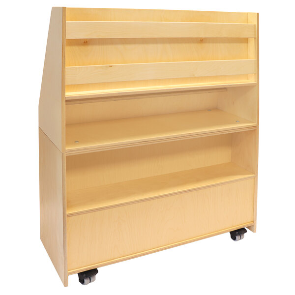 Whitney Brothers WB4132 36" x 14 1/2" x 49 3/4" Deluxe Mobile Book Library