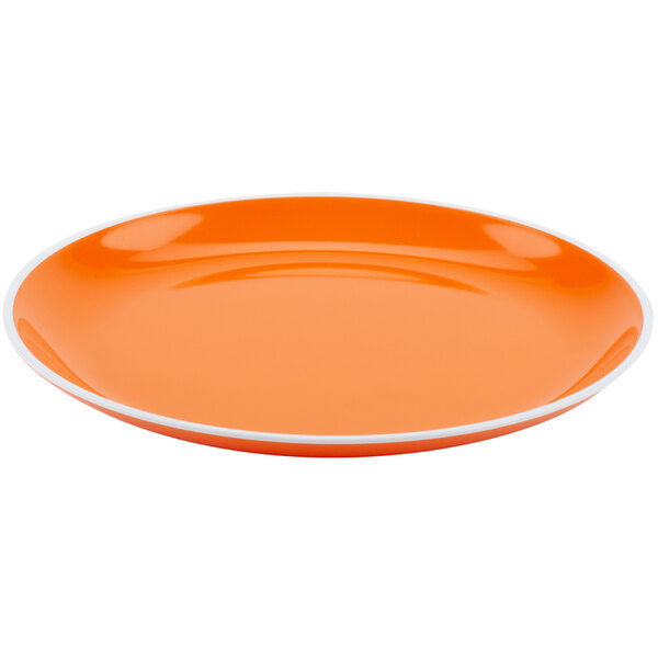 GET BF-950-TG Settlement Oasis 9 1/2" Tangerine Orange Melamine Round ...