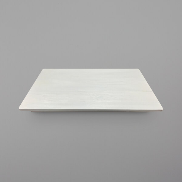 GET WDT-003-WW 18" x 12" Flat White Wood Rectangular Tray