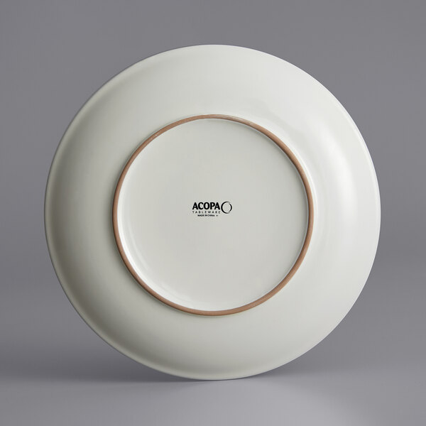 Acopa 10 1/2" Round Ivory (American White) Coupe Stoneware Plate - 12/Case