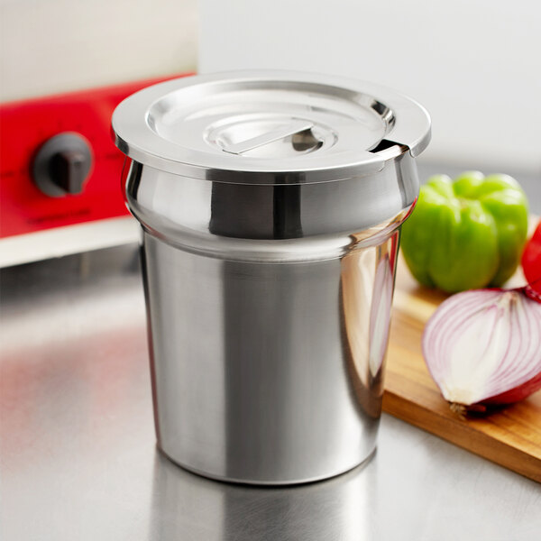 Stainless Steel Vegetable Inset with Notched Lid for Paragon 3 Qt. Warmers