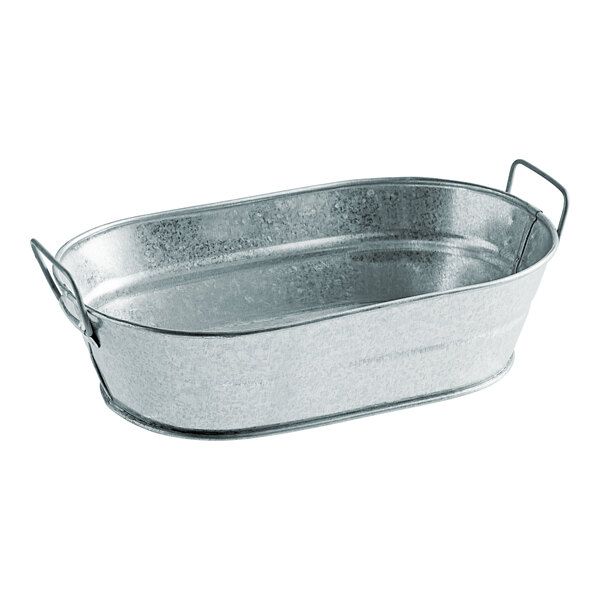 American Metalcraft MTUB69 8 3/4" x 5 1/2" x 2 1/2" Oval Galvanized ...