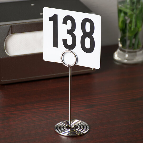 American Metalcraft NSC6 6" Chrome Swirl Base Card Holder