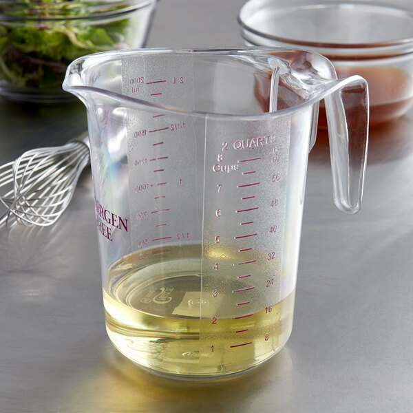 Choice 2 Qt. Purple Allergen-Free Plastic Measuring Cup