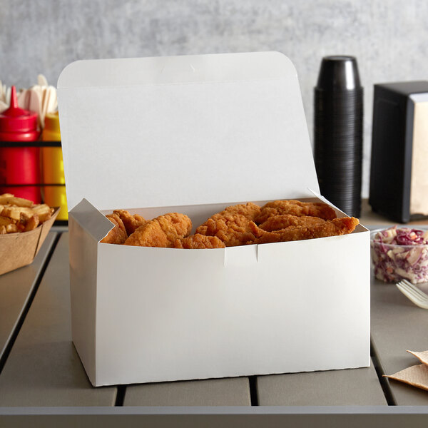 7" x 5" x 2 1/2" White Take-Out Chicken Box - 250 Case