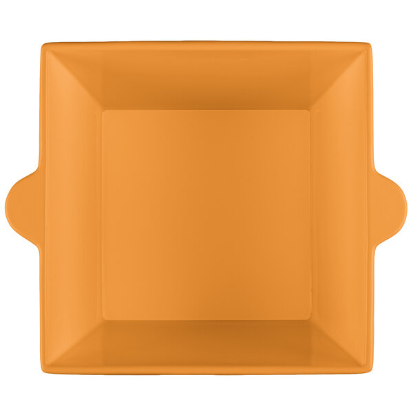 Tablecraft CW1490X 6.5 Qt. Orange Cast Aluminum Square Condiment Bowl