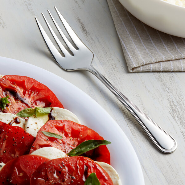 Acopa Edgeworth 8 1/2" 18/8 Stainless Steel Extra Heavy Weight Serving Fork