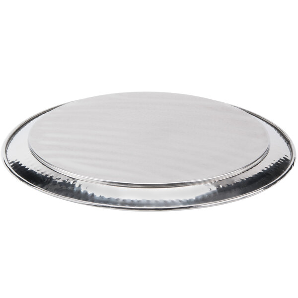 American Metalcraft HMRST2201 22" Round Hammered Stainless Steel Tray