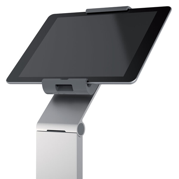 Durable 893223 Silver Metal Floor Stand Tablet Holder