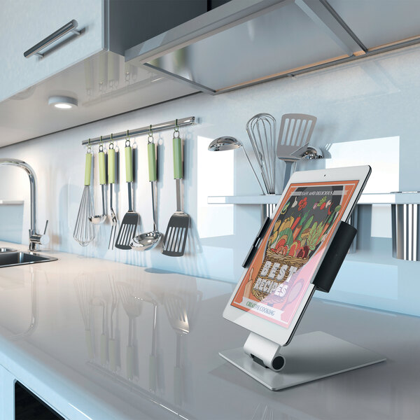 Durable 893023 Silver Metal Desktop Tablet Holder