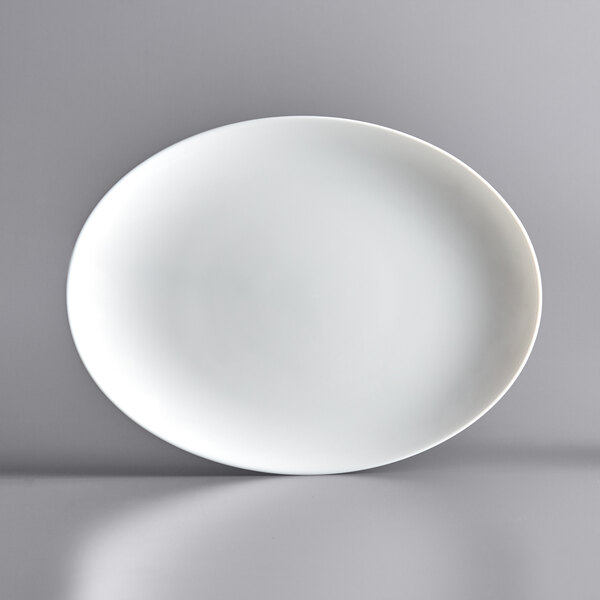 Arcoroc N9364 Evolutions 13" x 9" White Oval Opal Glass Plate by Arc ...