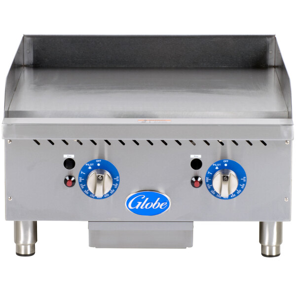 Globe GG24TG 24" Countertop Gas Griddle with Thermostatic Controls ...