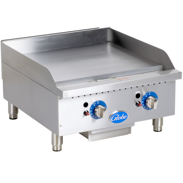 Globe GG24TG 24" Countertop Gas Griddle with Thermostatic Controls ...