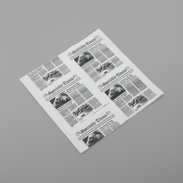 American Metalcraft PPRN2121 12" x 12" White Newspaper Print Paper ...