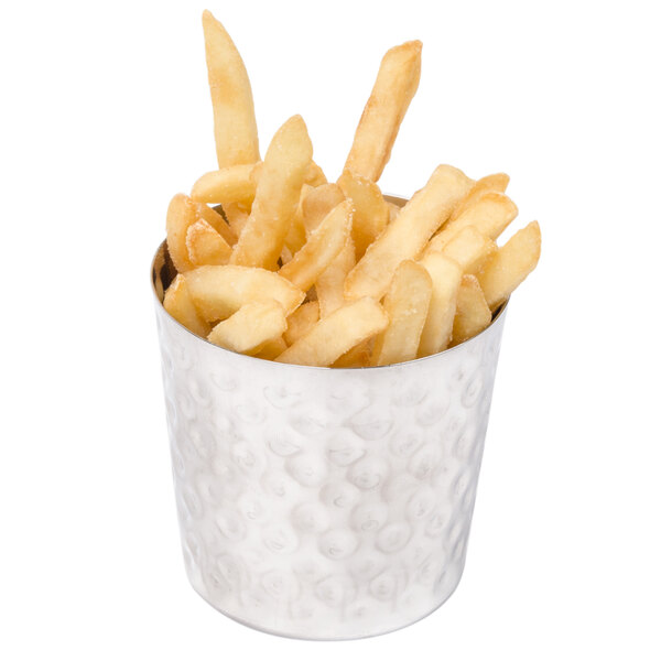 American Metalcraft FFHM37 3 3/8" Hammered Stainless Steel French Fry Cup