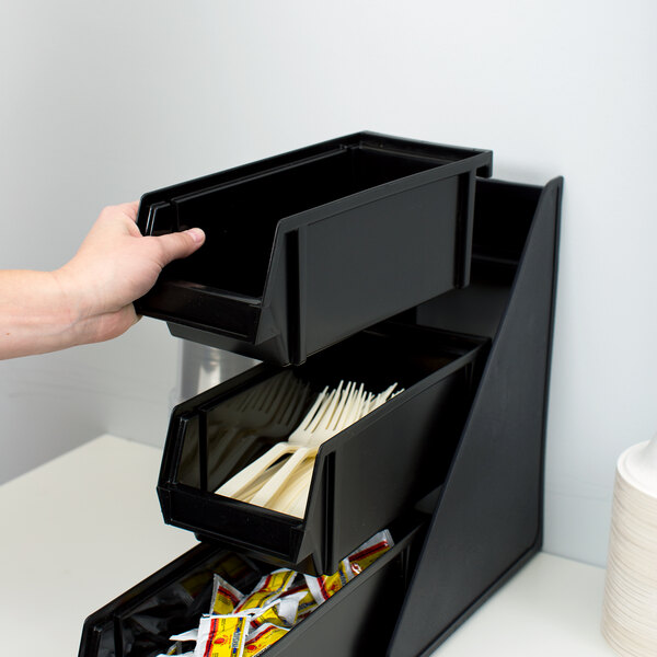 Vollrath 4806-06 Traex® Black Self-Serve Condiment Bin - 11 1/4" x 5"