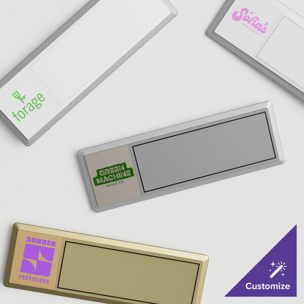 Cawley 1" x 3" Customizable Gold Premium Metal Rectangle Nametag