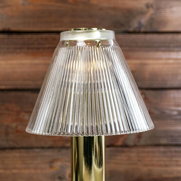 Sterno 85446 Table Lamp Clear Glass Pleated Shade