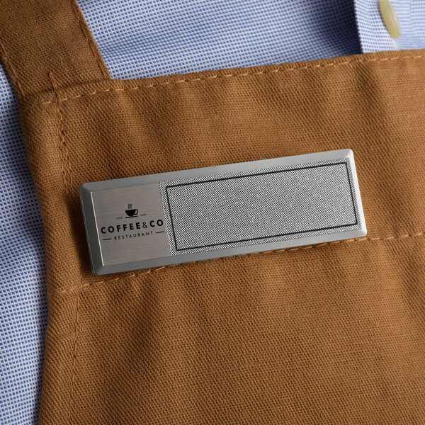 Cawley 1" x 3" Customizable Silver Premium Metal Rectangle Nametag