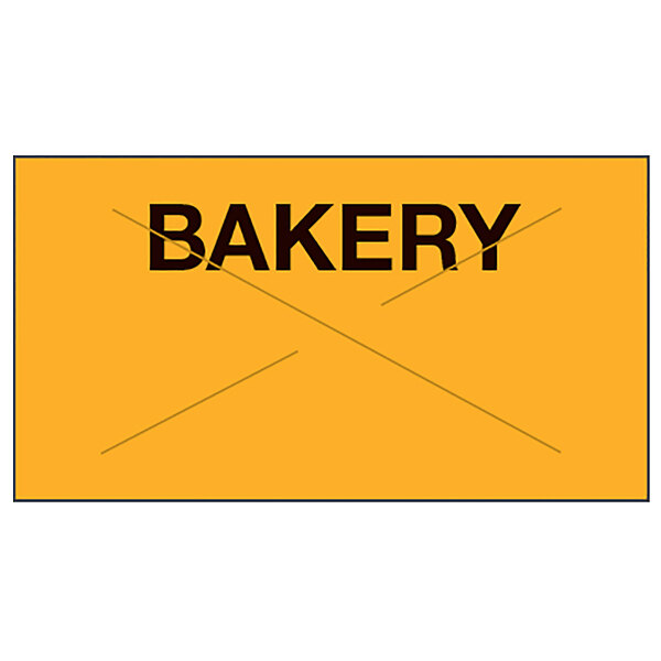 Garvey 2212-04691 2212 Series 7/8" x 1/2" Orange / Black "BAKERY" 1225 ...
