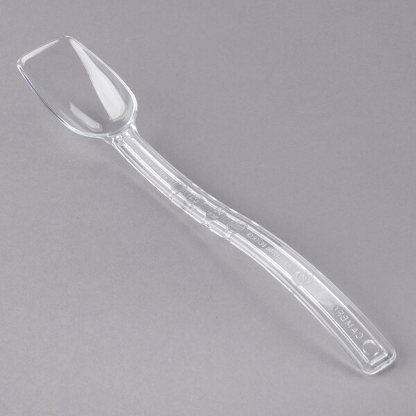 Cambro SPO10CW 0.75 oz. Clear Camwear Solid Salad Bar / Buffet Spoon