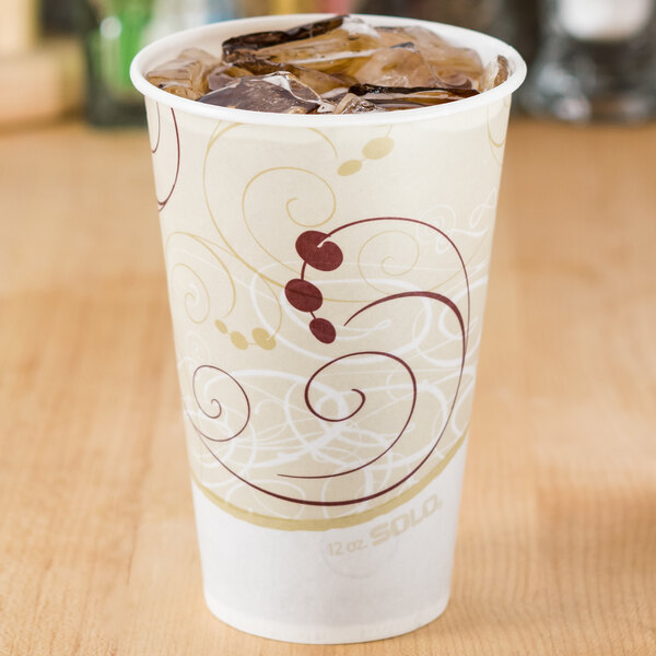Solo R12N-J8000 Symphony 12 oz. Wax Treated Paper Cold Cup - 2000/Case