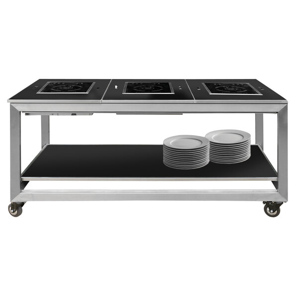 Eastern Tabletop HT4805B Hub Buffet 66" x 30 3/4" x 32 1/4" Black ...