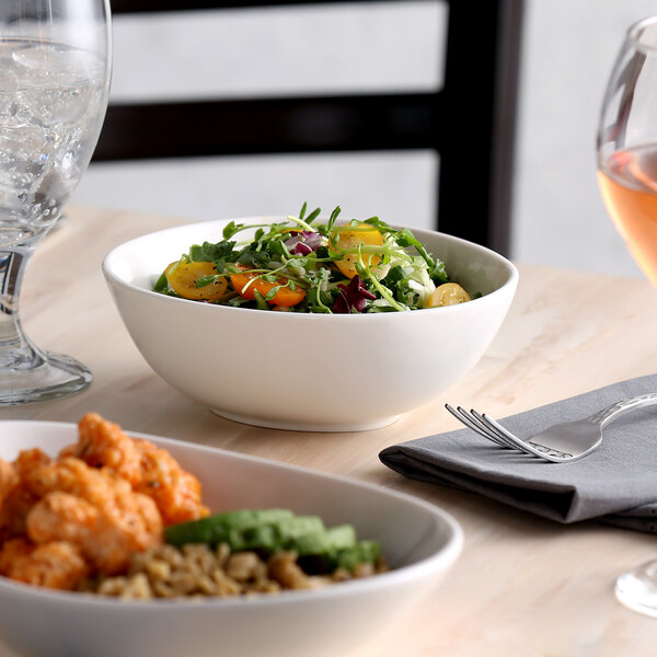 Acopa Nova 12 oz. Cream White Tall Coupe Stoneware Bowl - 12/Case