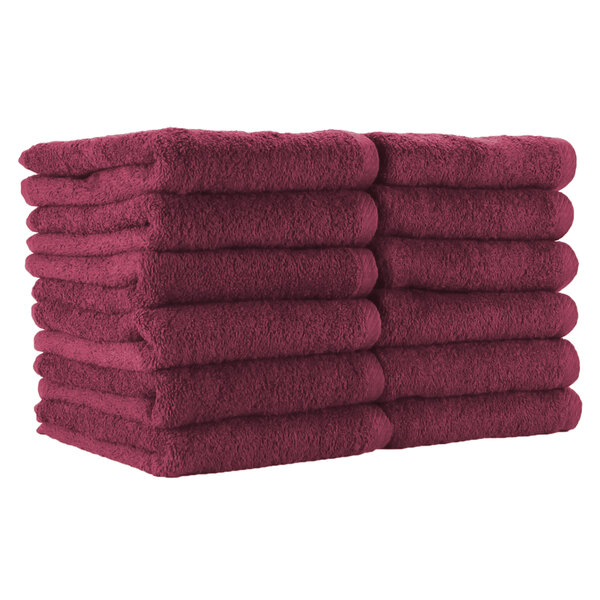 Monarch Brands 16" x 28" 100% Ring Spun Cotton Burgundy Bleach-Safe ...