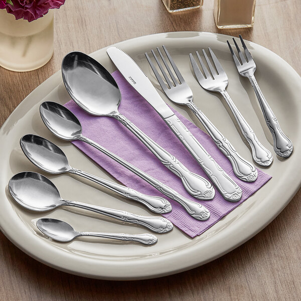 Choice Bethany 8 3/8" 18/0 Stainless Steel Tablespoon / Serving Spoon ...