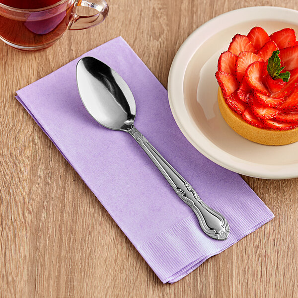 Choice Bethany 7 3/8" 18/0 Stainless Steel Dinner / Dessert Spoon - 12/Case