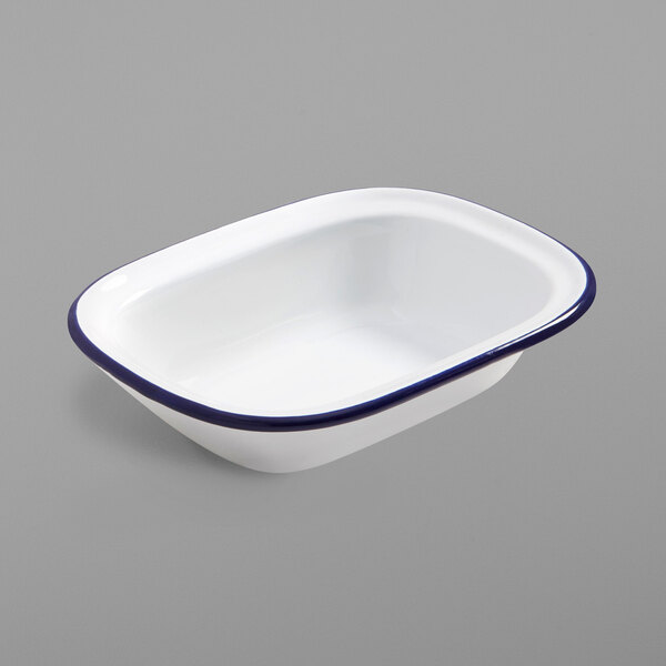 American Metalcraft EWB8 16 oz. White Rolled Rim Rectangular Bowl with ...