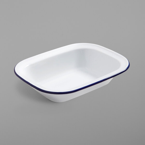 American Metalcraft EWB10 32 oz. White Rolled Rim Rectangular Bowl with ...