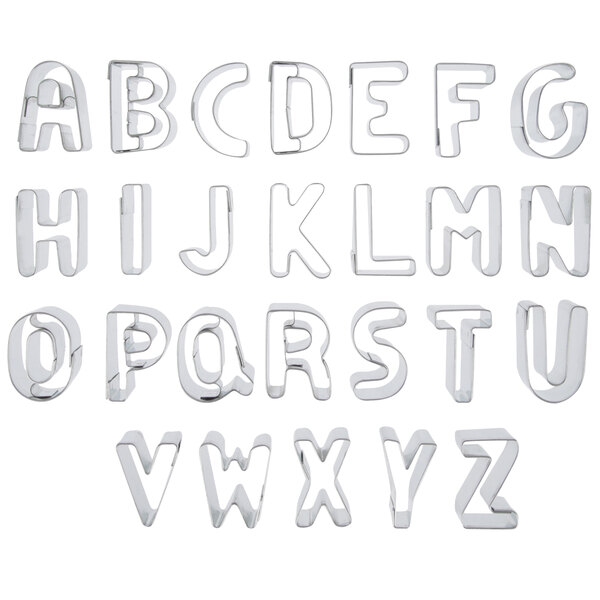 Ateco 6950 26-Piece 3" Stainless Steel Alphabet Cutter Set