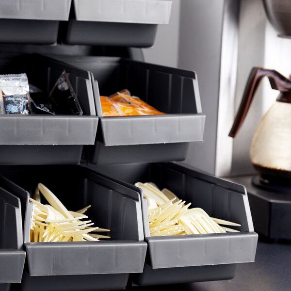 Cambro 12RS12110 Versa Black Self Serve 3-Tier Condiment Stand with 12 ...