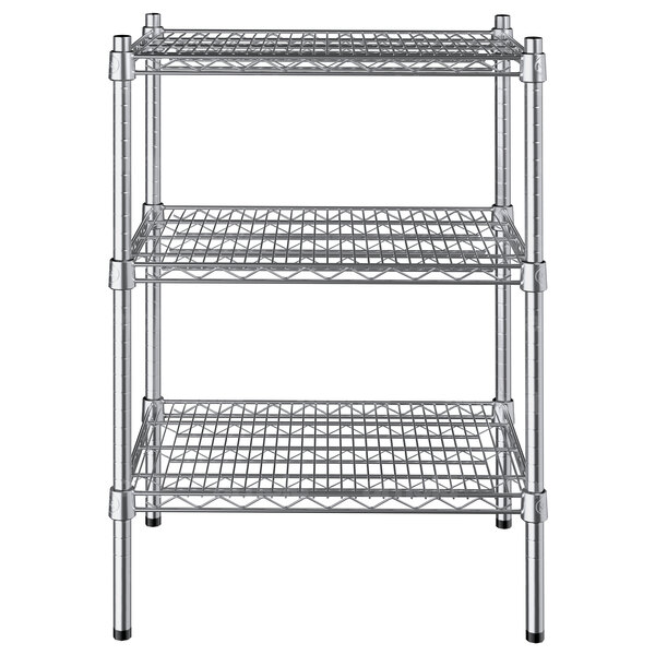 Regency 18" x 24" NSF Stainless Steel 3-Shelf Kit with 34" Posts