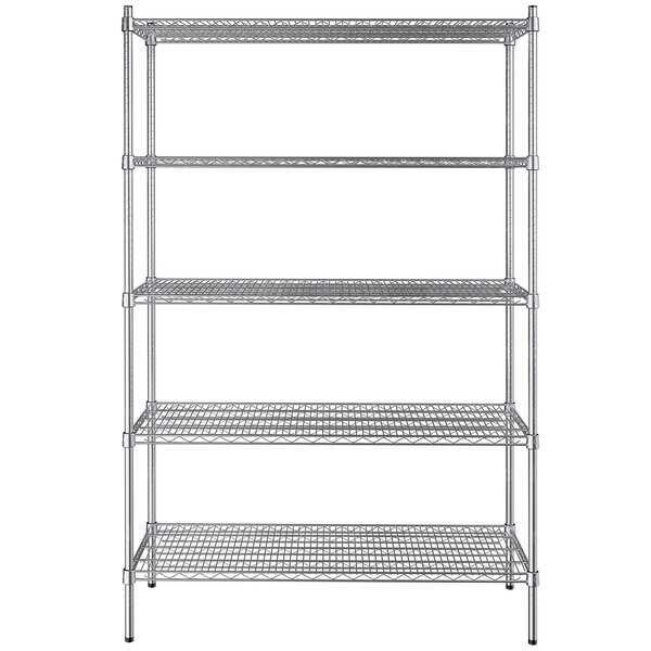 Regency 18" x 48" x 74" NSF Stainless Steel 5-Shelf Kit