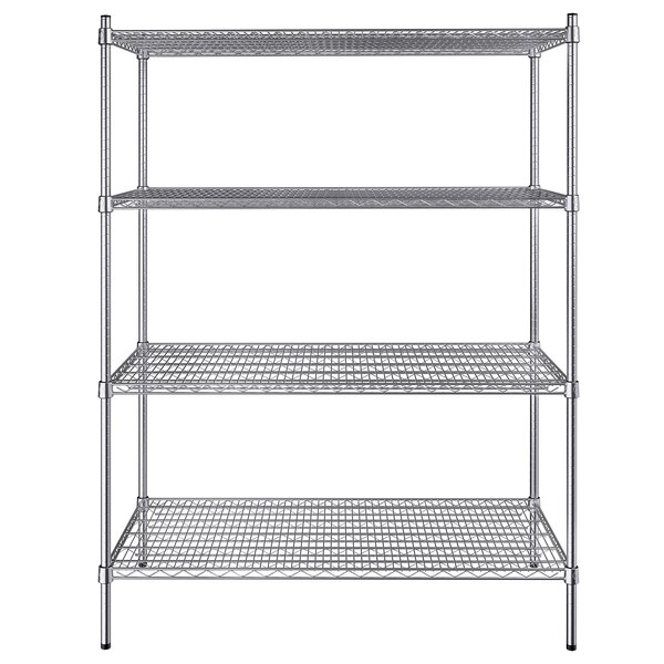 Regency 24" x 48" NSF Stainless Steel 4-Shelf Kit with 64" Posts