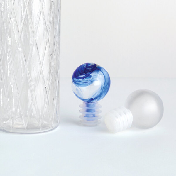 American Metalcraft GSB2 Blue Marble Glass Stopper