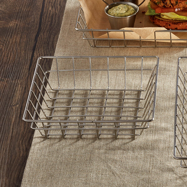 American Metalcraft SQGS8 8" Stainless Steel Square Wire Basket