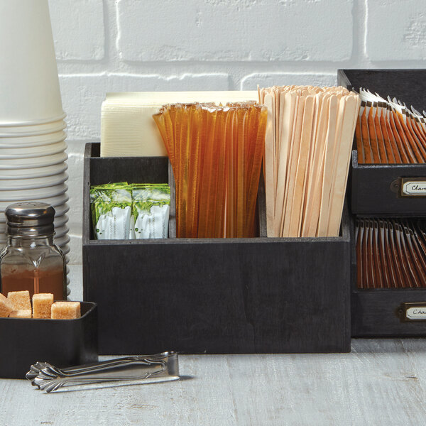 American Metalcraft PWBC7 7 1/2" x 6 1/2" x 5 1/8" Black Poplar Wood ...