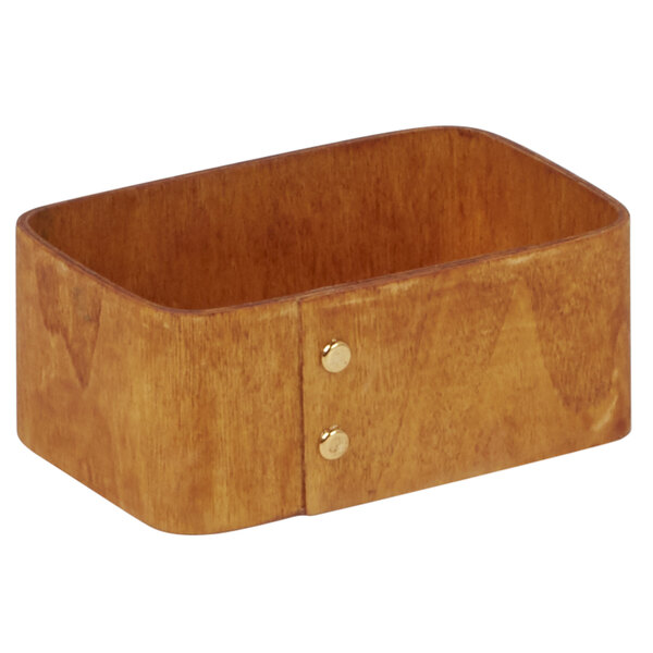 American Metalcraft PWS4 4" x 3 5/8" Natural Poplar Wood Sugar Caddy