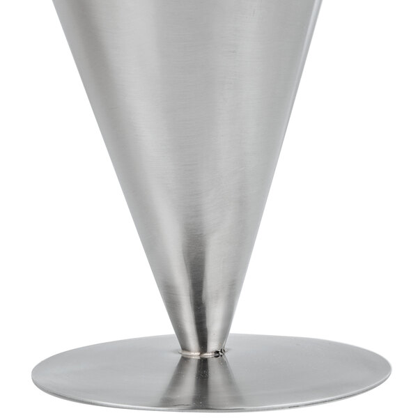 Tablecraft R57 7" Brushed Stainless Steel Footed French Fry Cone