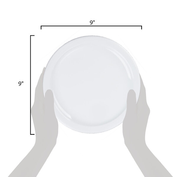 Cambro MDSPLT9148 Classic White Ceramic Ware 9" Ceramic Plate - 24/Case